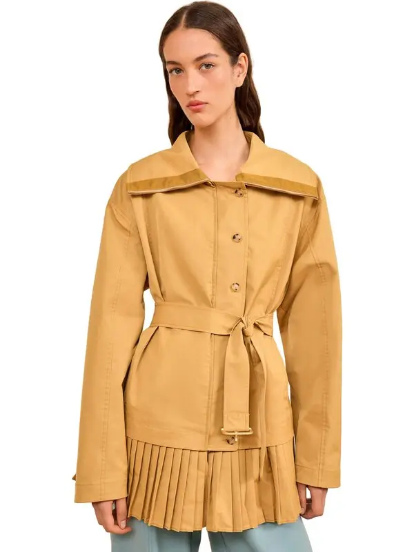 Ulla Johnson Lison Jacket With Pleat Detail - Almond