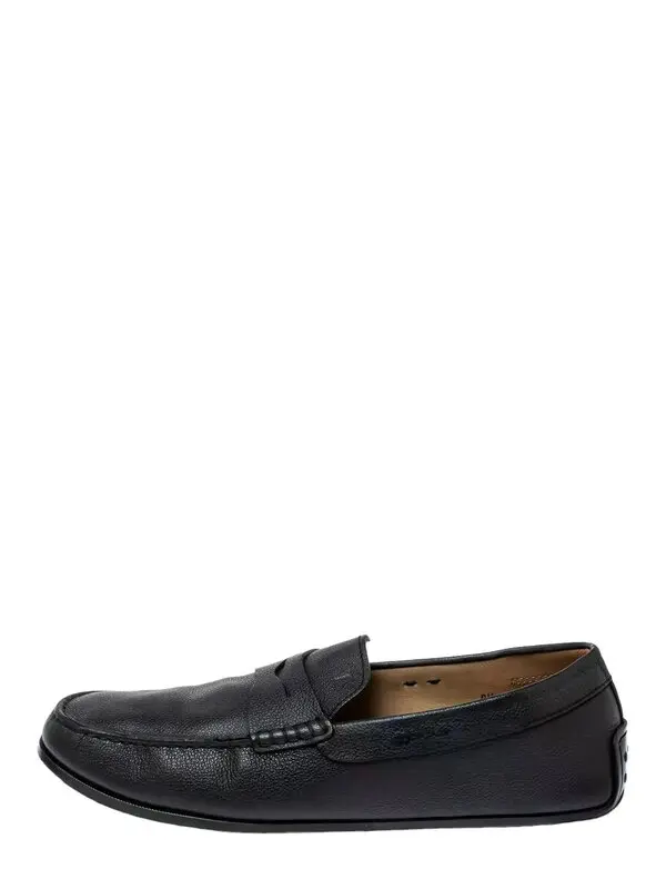 TOD'S Textured Leather Loafers - Black
