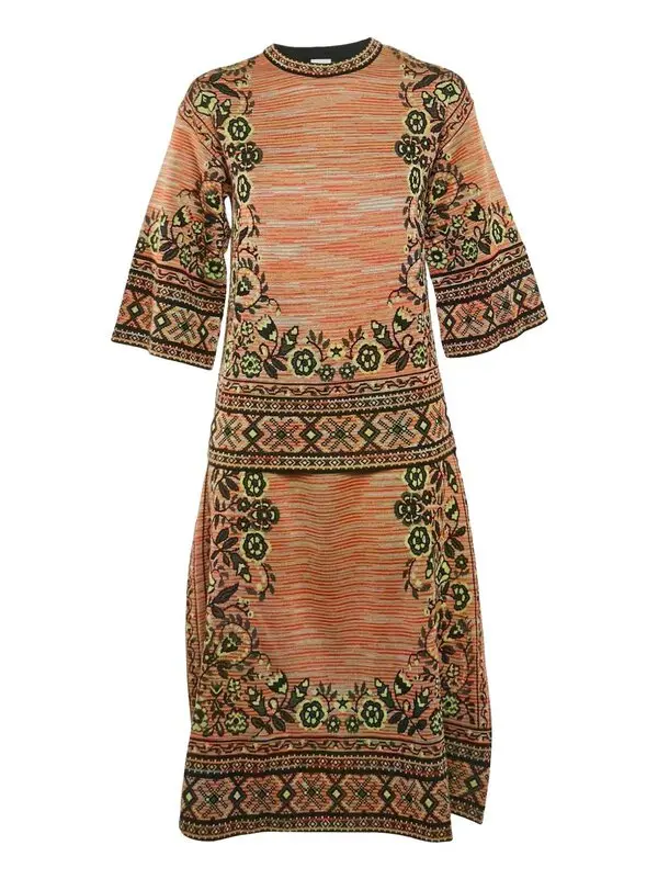Missoni Floral Geometric-intarsia Knit Set - Orange