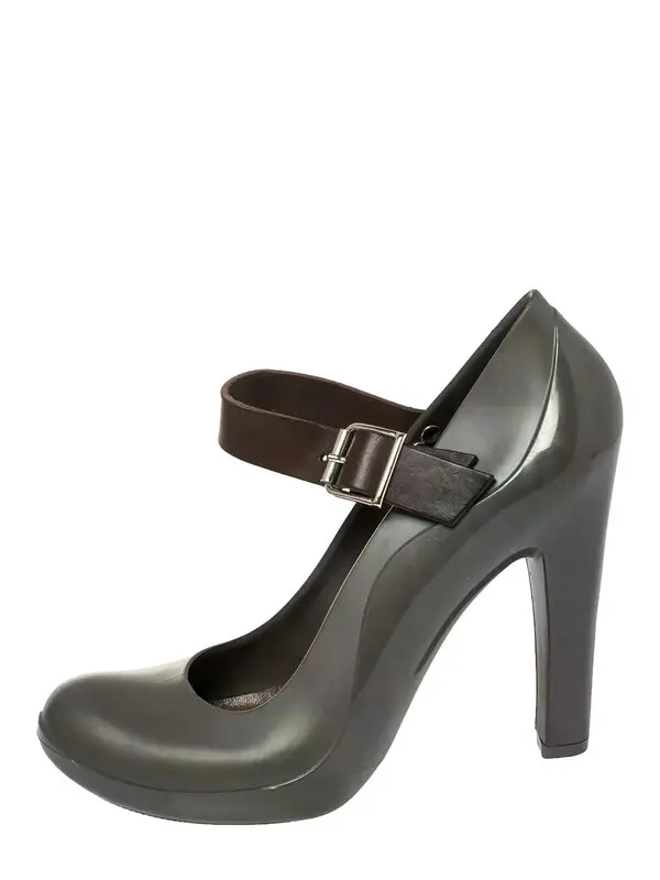 Marni 125mm Jelly Leather Mary Jane Pumps - Grey