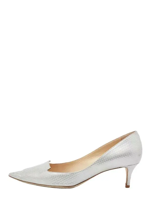 JIMMY CHOO Attila 55mm Leather Kitten Heel Pumps - Grey
