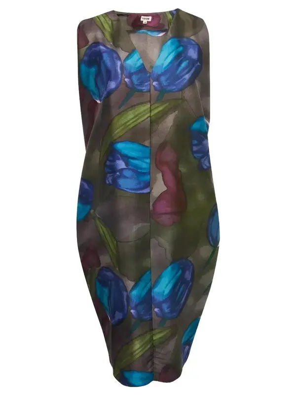 Kenzo Tulip-print Mini Dress - Brown