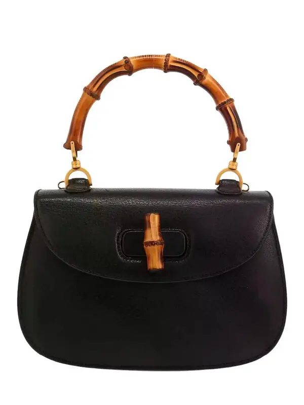 Gucci 2000s Bamboo Handle Shoulder Bag - Black