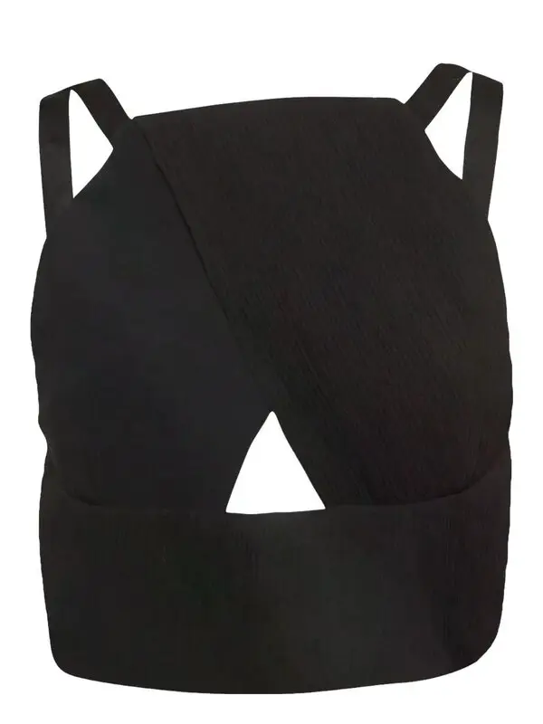 Roland Mouret Pleated Crisscross Top - Black
