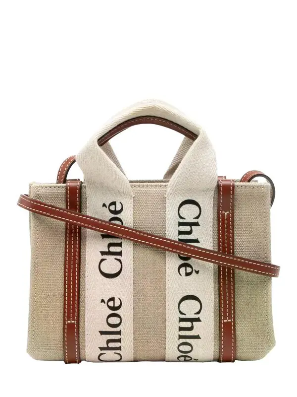 Chloé Mini Canvas Woody Satchel - Brown