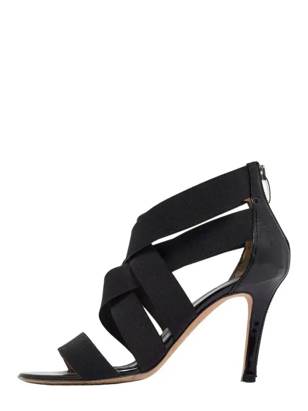 SERGIO ROSSI Vintage Elastic-strap Heeled Sandals - Black