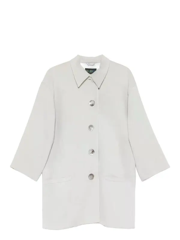 Versace 2000s Brushed-finish Coat - Grey