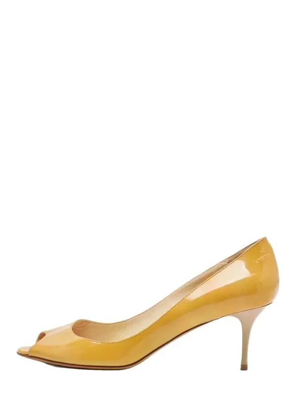 JIMMY CHOO 70mm Evelyn Patent Leather Pumps - Yellow