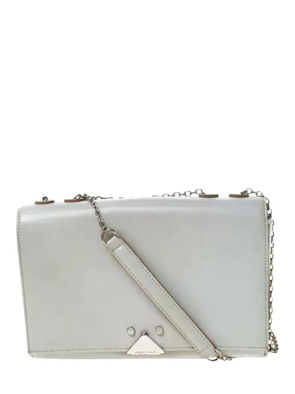 Emporio Armani Leather Flap Shoulder Bag - Grey