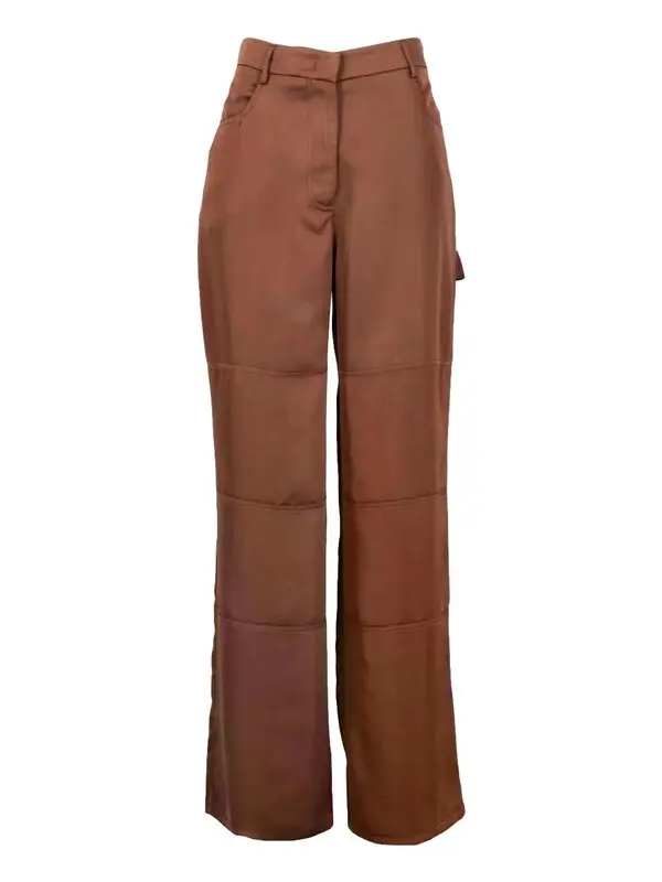 Vintage Paneled Palazzo Trousers - Brown