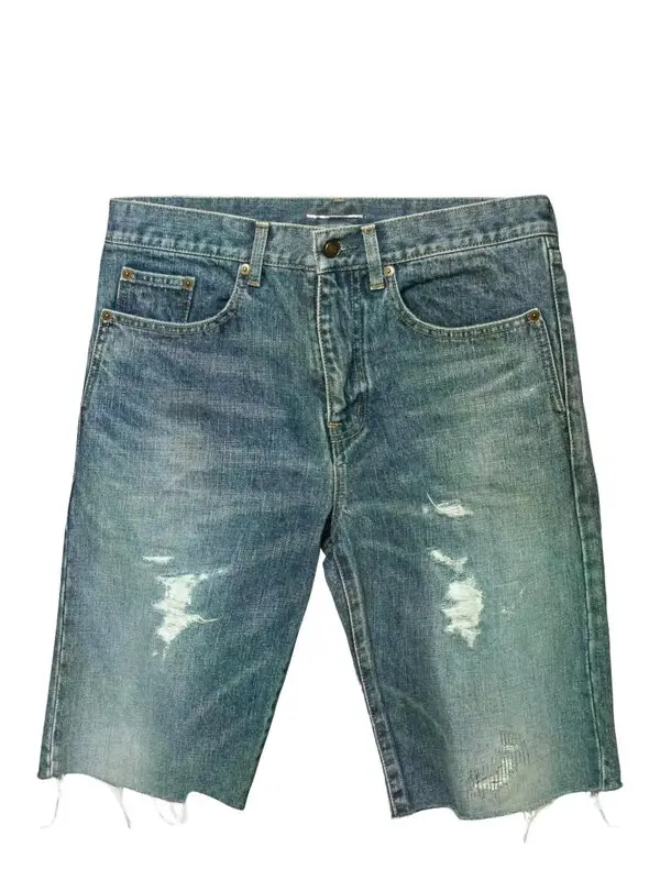Saint Laurent Cotton Shorts - Blue