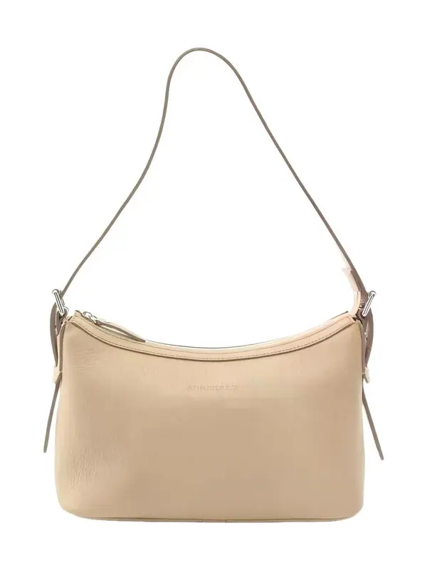 Burberry Leather Shoulder Bag With Buckle Detail - Neutrals