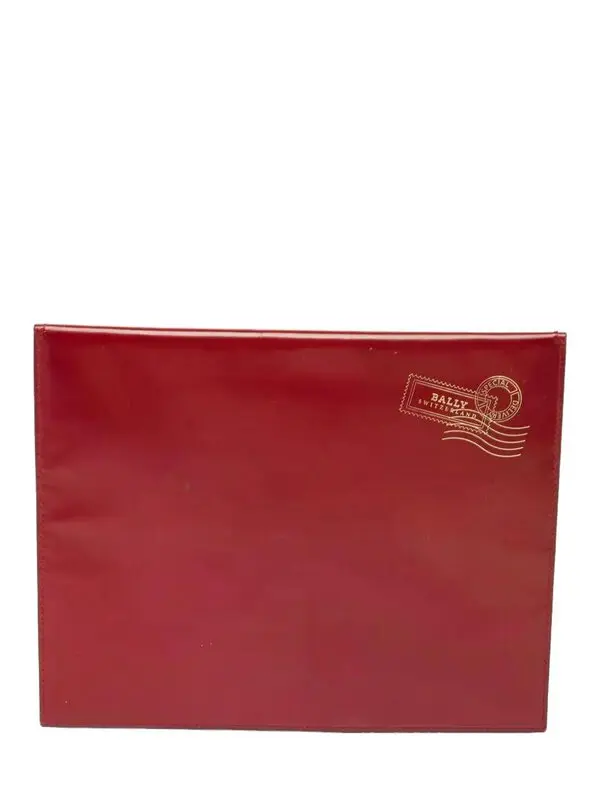 Bally Flap Leather Clutch - Red