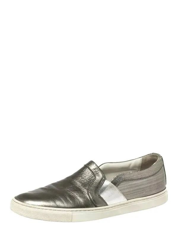 LANVIN Leather Slip-on Sneakers - Grey