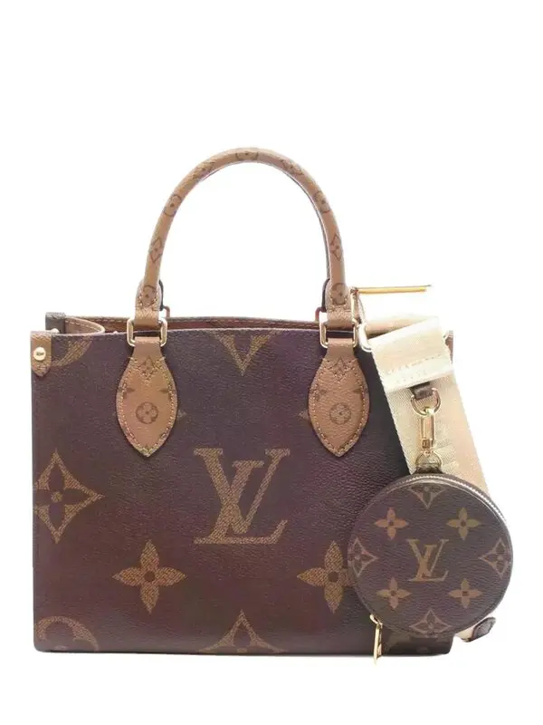 LOUIS VUITTON Monogram Reverse Giant Onthego Pm Satchel - Brown