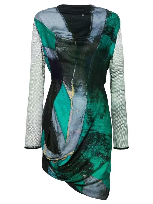 VIVIENNE WESTWOOD Fond Mesh-sleeves Dress - Blue