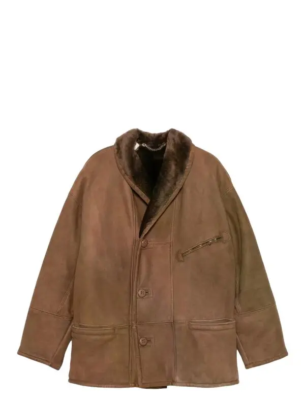 A.N.G.E.L.O. VINTAGE CULT 1980s Shearling-collar Coat - Brown