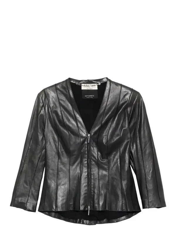 A.N.G.E.L.O. VINTAGE CULT 2000s Panelled Leather Jacket - Grey