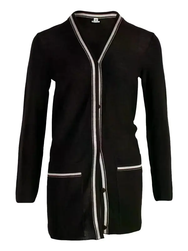Hermès Contrasting-trim Wool Cardigan - Brown