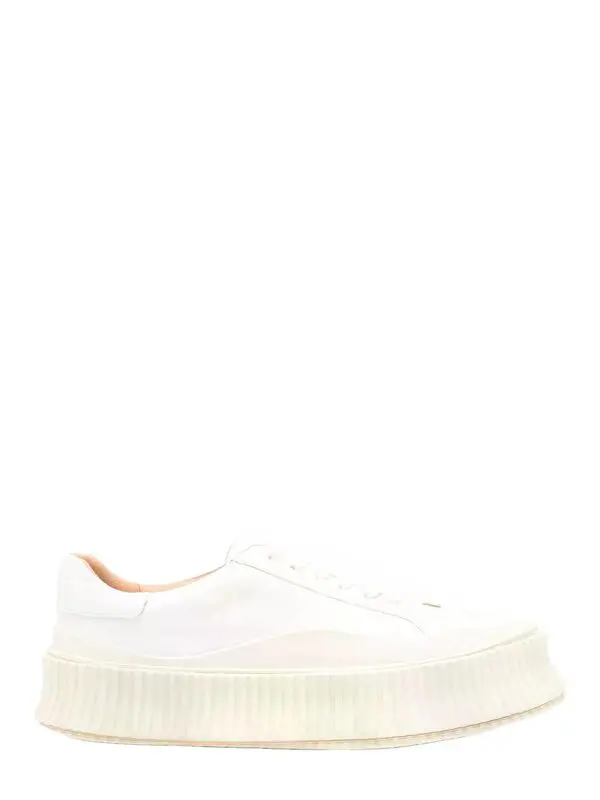 JIL SANDER Leather Flatform Sneakers - Neutrals