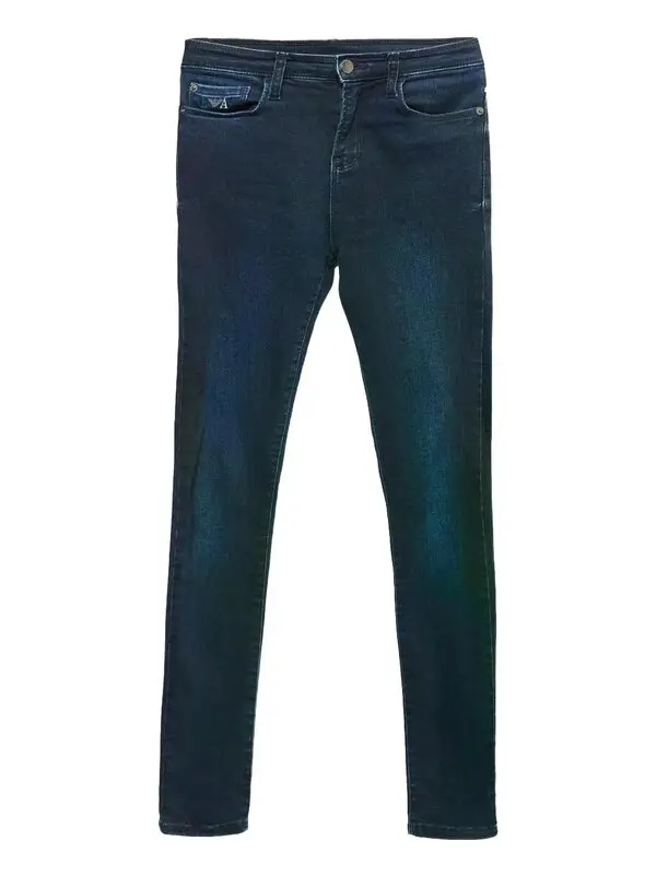 Emporio Armani Logo-embroidered Jeans - Blue