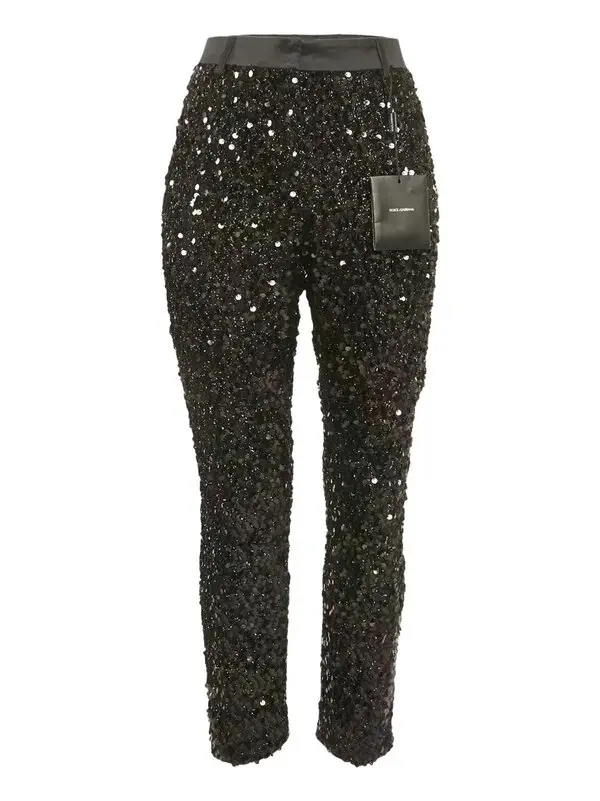 Dolce & Gabbana Sequinned Cropped Trousers - Black