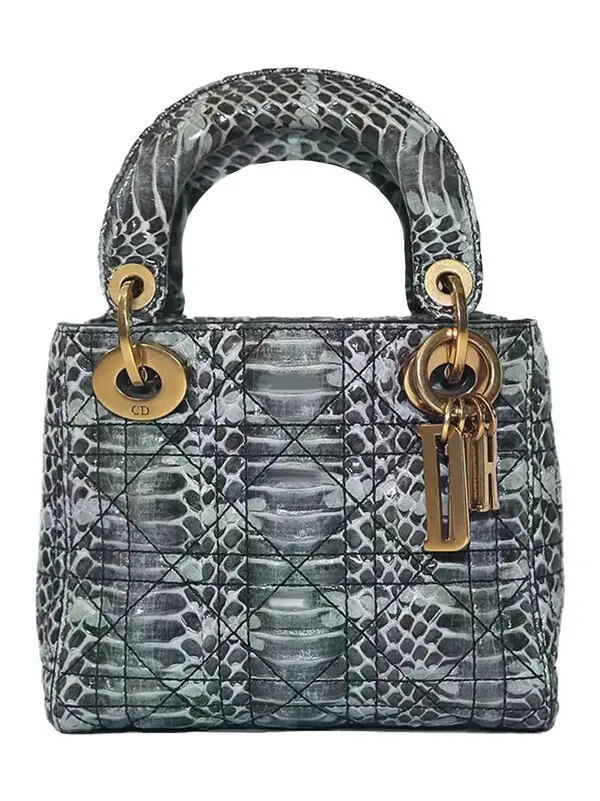 Dior Lady Mini Tote Bag - Grey