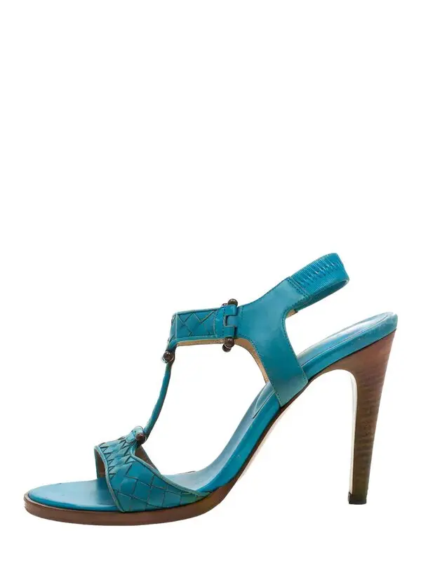 Bottega Veneta Intrecciato Leather Sandals - Blue
