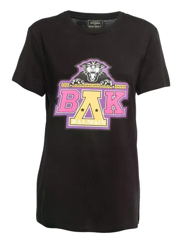 Balmain Graphic-print Cotton T-shirt - Black