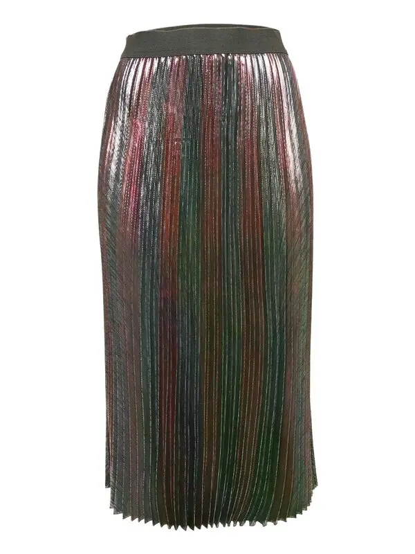 Zadig&Voltaire Metallic Pleated Midi Skirt - Red