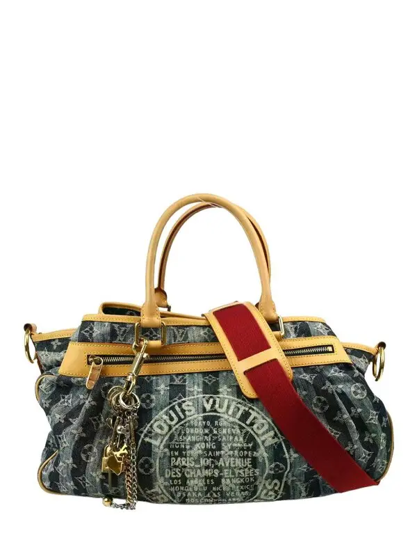 LOUIS VUITTON 2006 Cabas Raye Gm Tote Bag - Blue