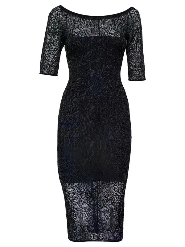 Alexandre Vauthier Semi-sheer Midi Dress - Black
