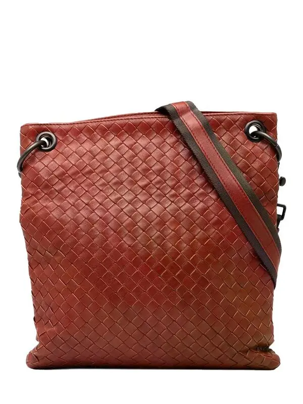 Bottega Veneta Intrecciato Leather Crossbody Bag - Brown