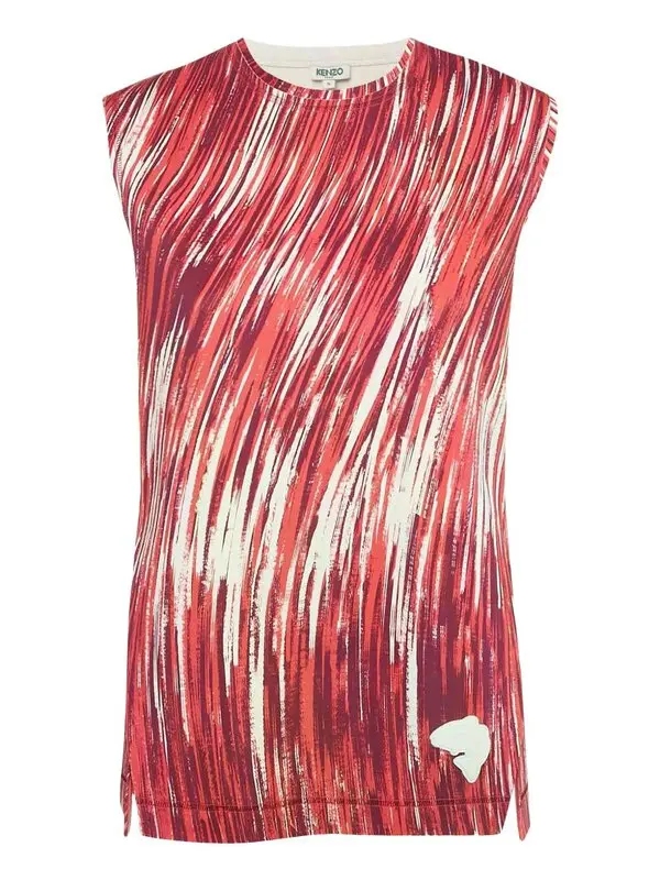 Kenzo Abstract-pattern Print Top - Red