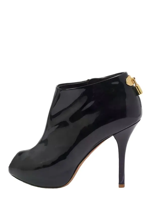 LOUIS VUITTON 100mm Patent Leather Peep-toe Ankle Boots - Red