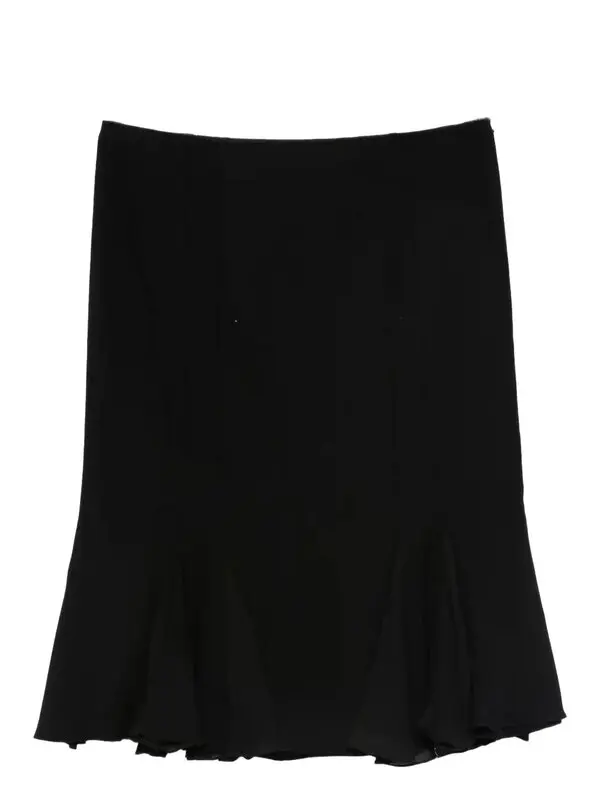 John Galliano Flared Skirt With Silk Hem - Black