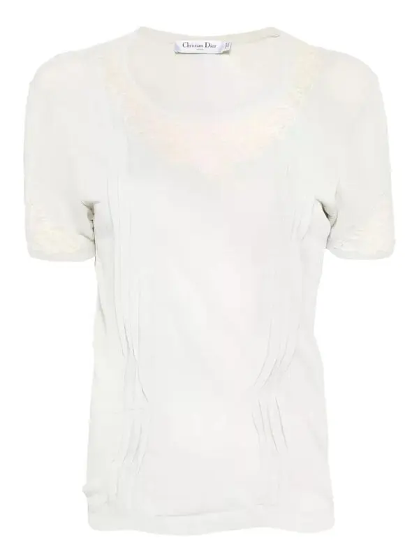 Dior Lace-detail Top - Grey