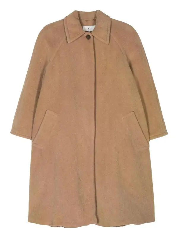 Valentino Garavani 1980s Brushed Midi Coat - Brown