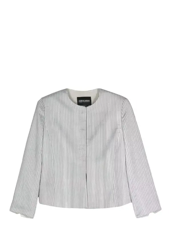 Giorgio Armani 1990s Embossed-finish Jacket - Grey