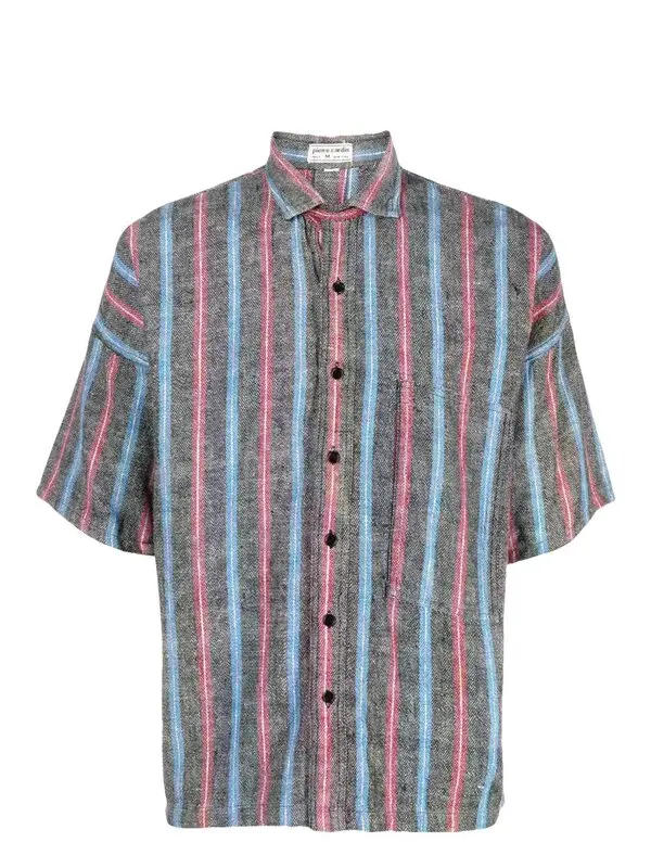 Pierre Cardin 1980 Striped Cotton Polo Shirt - Red
