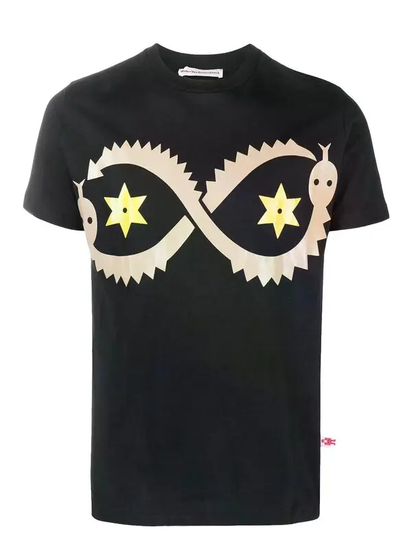WALTER VAN BEIRENDONCK Snake-print T-shirt - Black