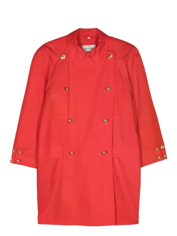 Valentino Garavani 1980s Vlogo-engraved Trench Coat - Red