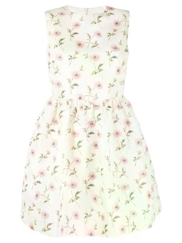 Valentino Garavani 2000s Floral Print A-line Dress - Neutrals