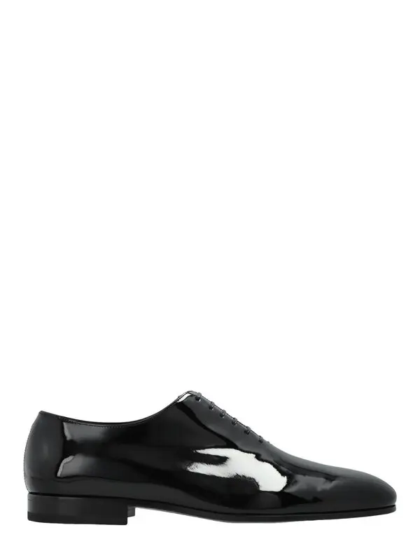 FERRAGAMO Astro Leather Oxford Shoes - Black