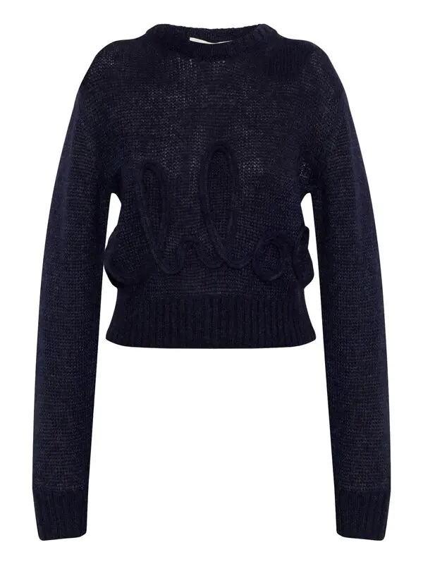 Chloé Wool And Silk Sweater - Navy Blue
