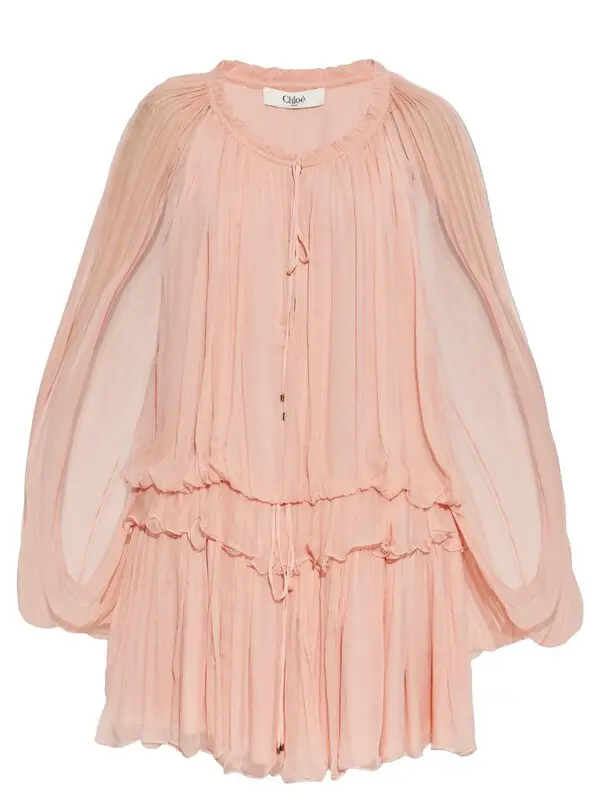Chloé Silk Mini Dress - Pink