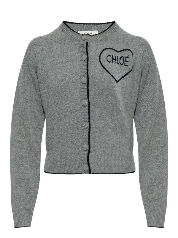 Chloé Wool And Cashmere Cardigan - Grey