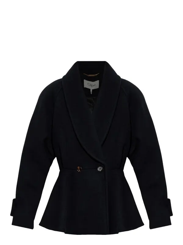 Chloé Wool Jacket With Peplum Detail - Black