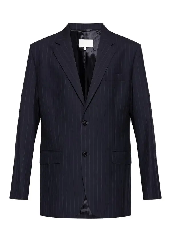 MAISON MARGIELA Wool Blazer - Navy Blue