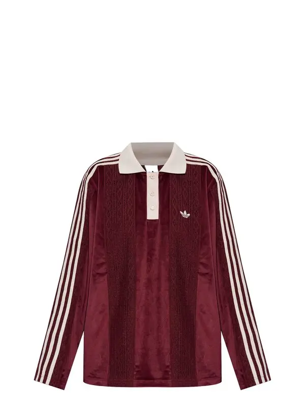 ADIDAS ORIGINALS Polo Shirt With Combined Fabrics - Burgundy